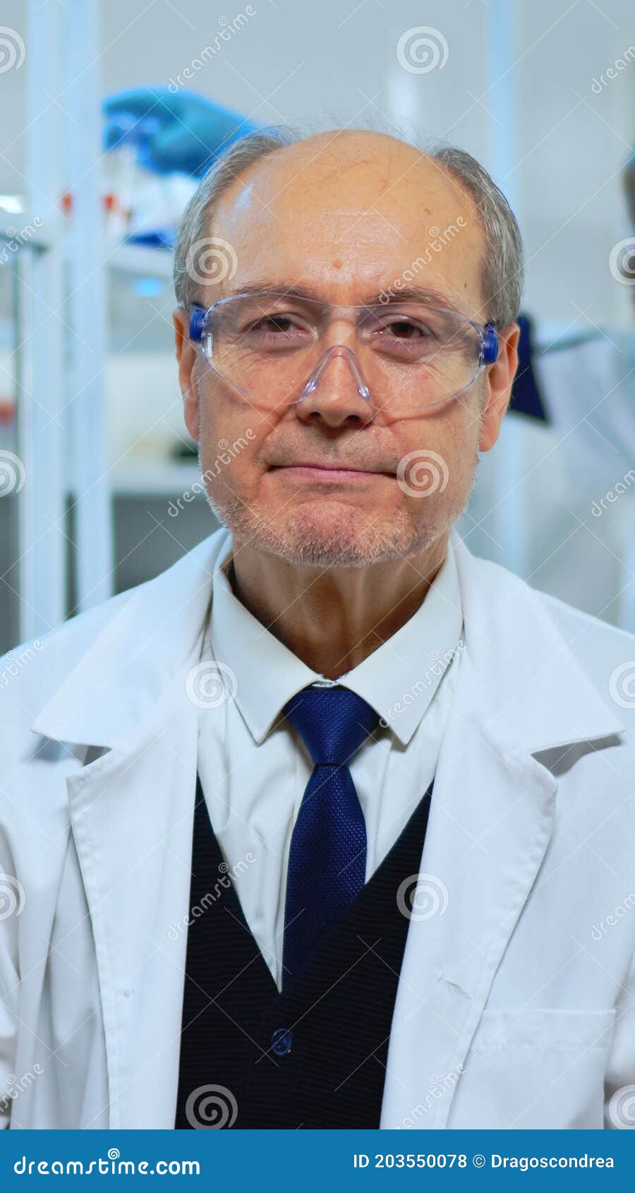 Portrait of Senior Experienced Scientist Man Smiling at Camera Stock ...