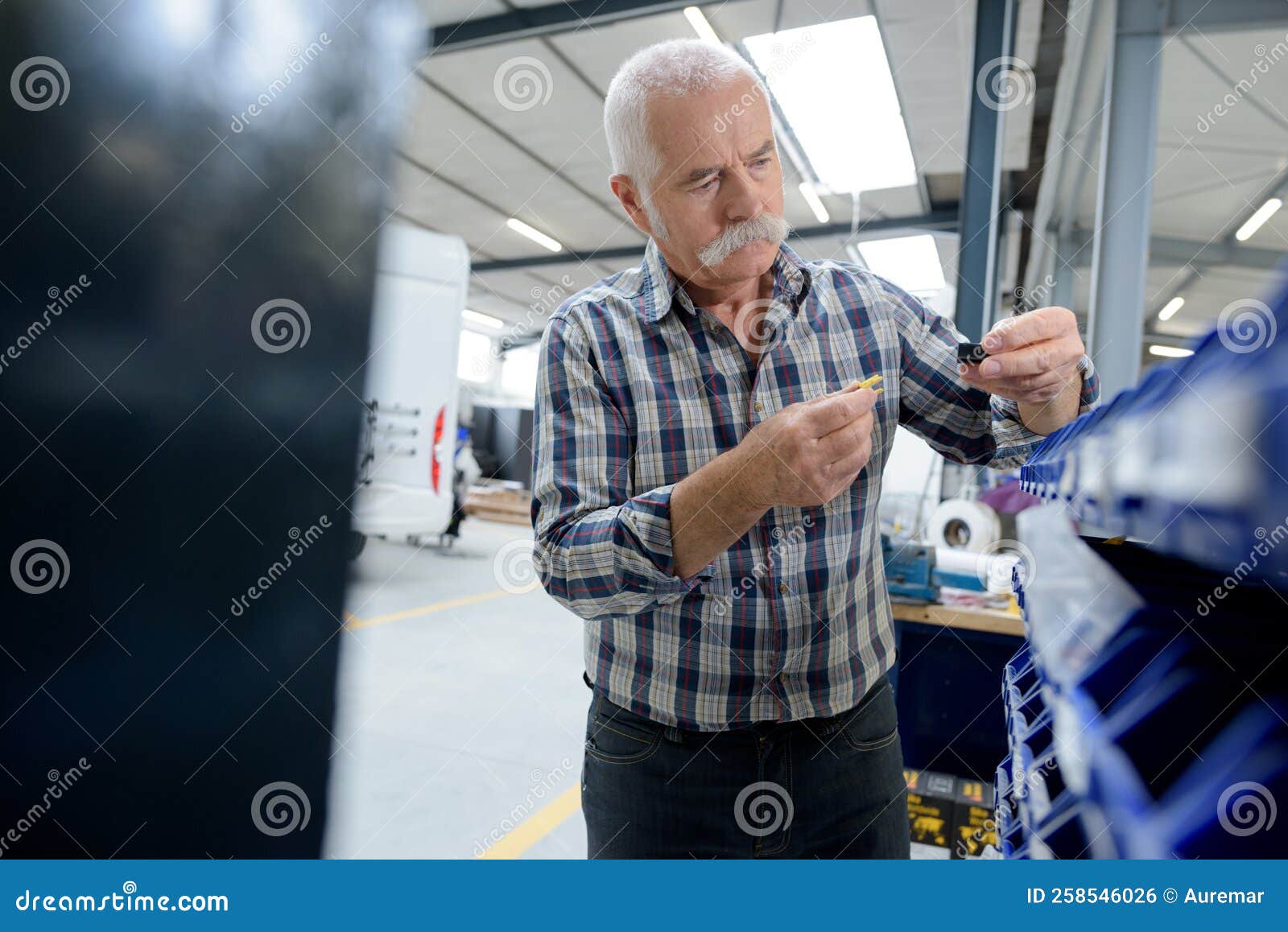 Portrait Senior Factory Worker in Industrial Workshop Stock Photo ...