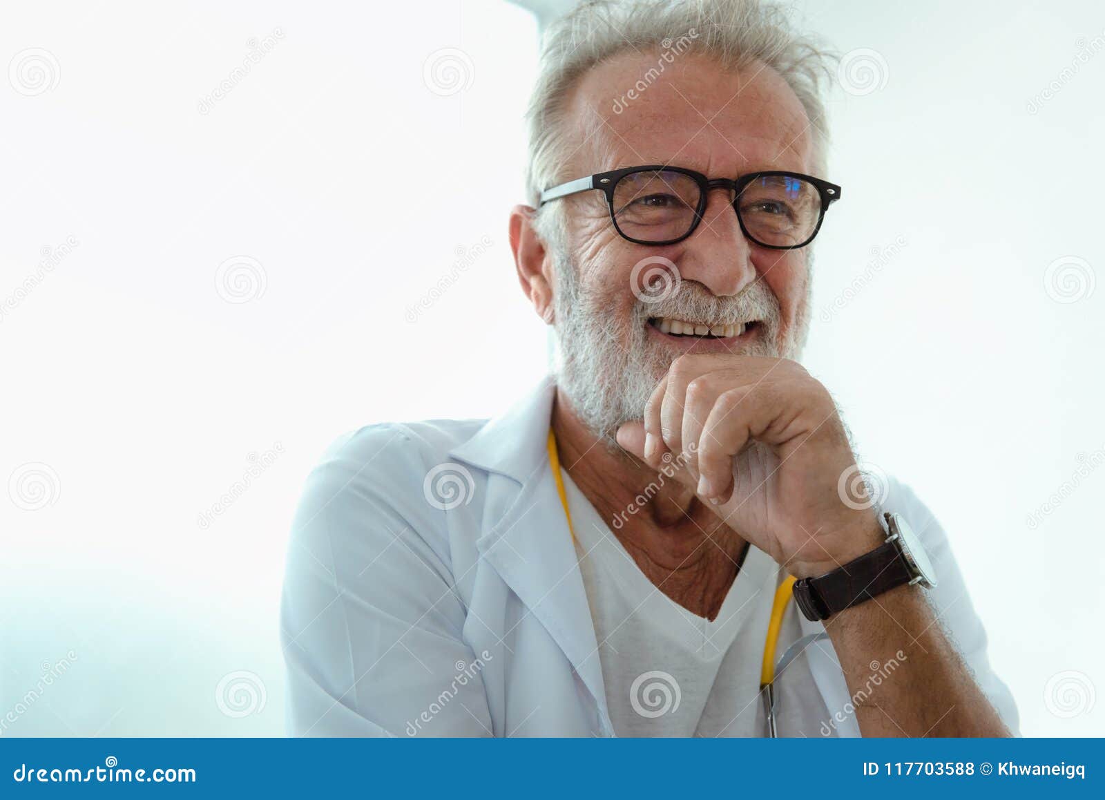 Portrait of Senior Laughing Doctor Stock Photo - Image of elderly ...