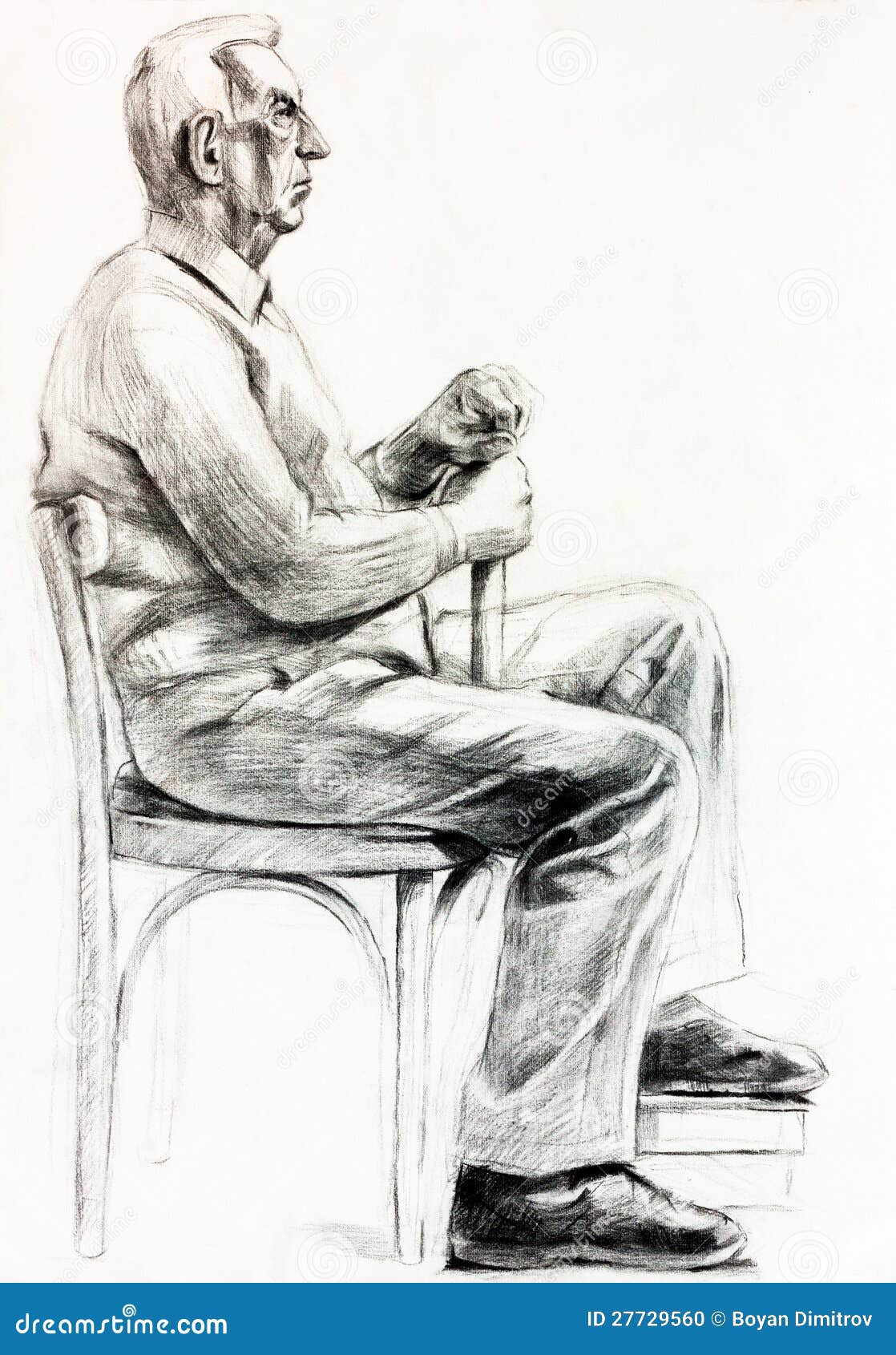 Portrait of a senior man stock illustration. Illustration of grunge ...