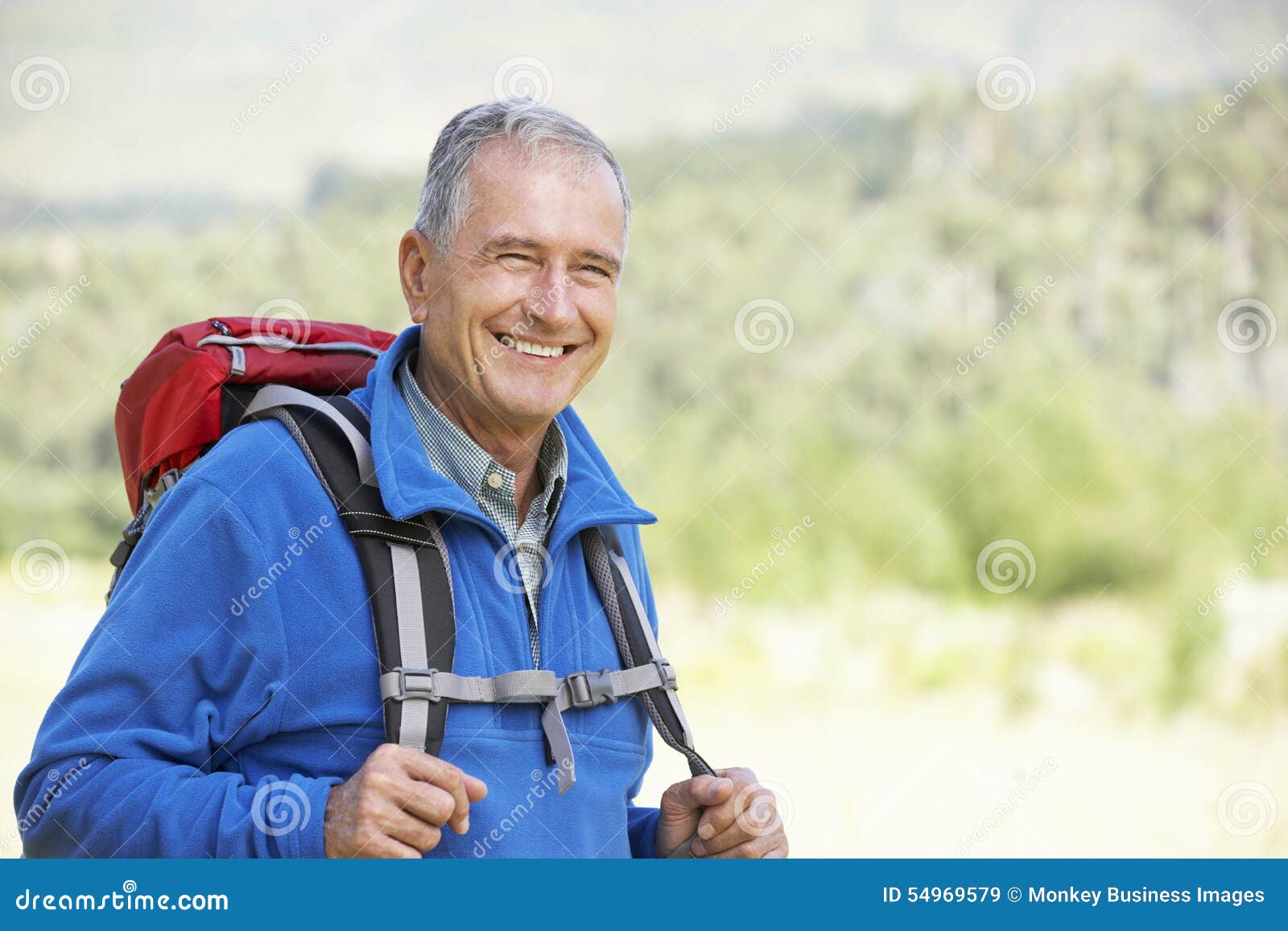 Portrait of Senior Man on Hike Stock Image - Image of view, healthy ...