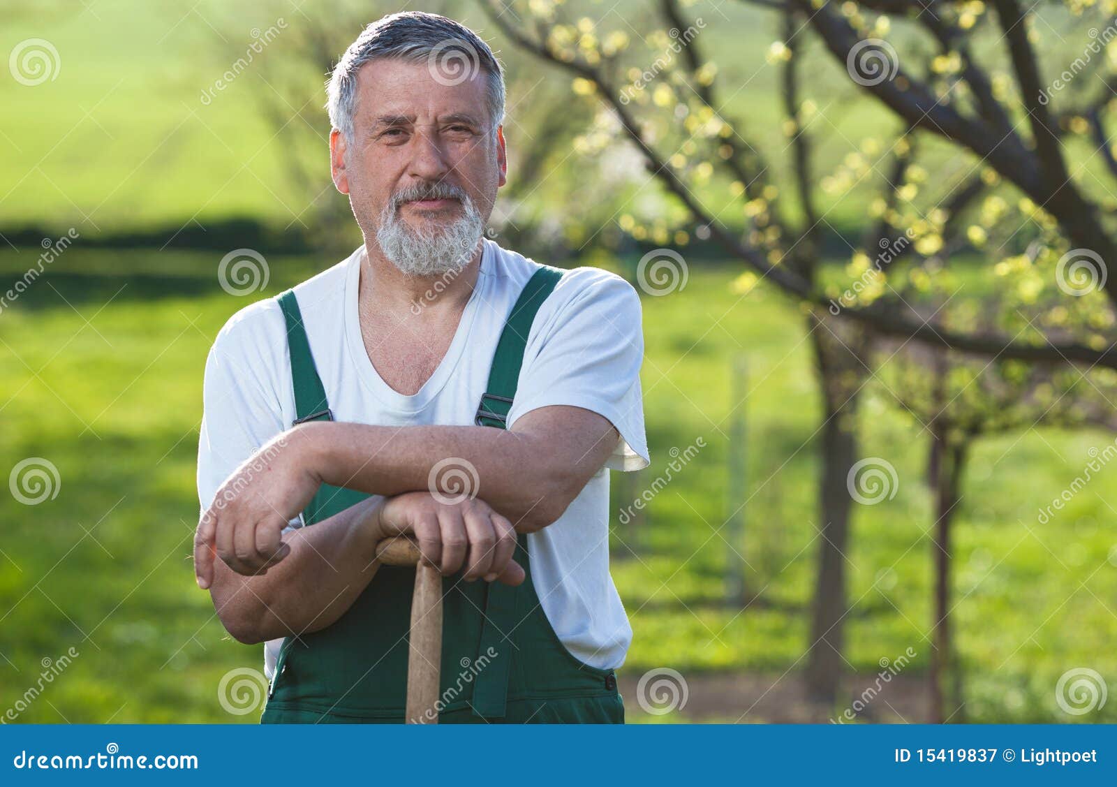 Portrait of a Senior Man in His Garden Stock Image - Image of gardening ...