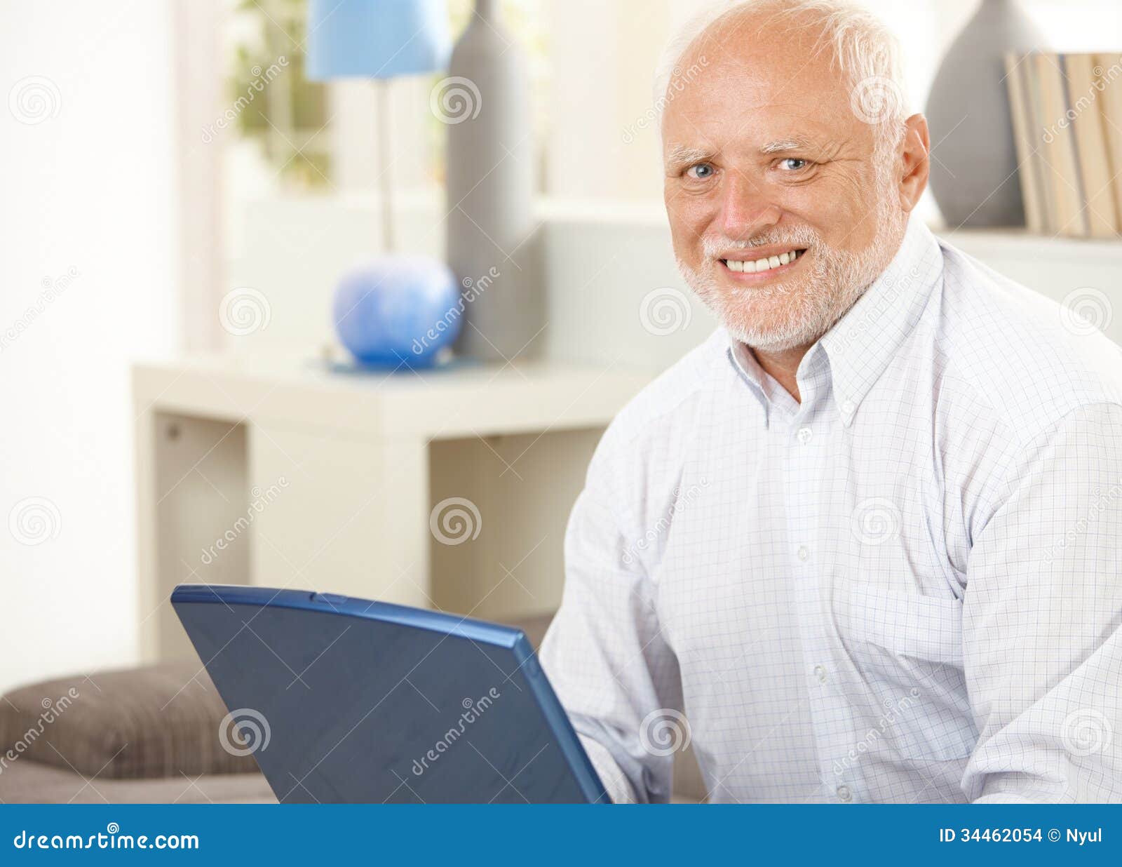 Portrait of Senior Man at Home Stock Photo - Image of european, elderly ...