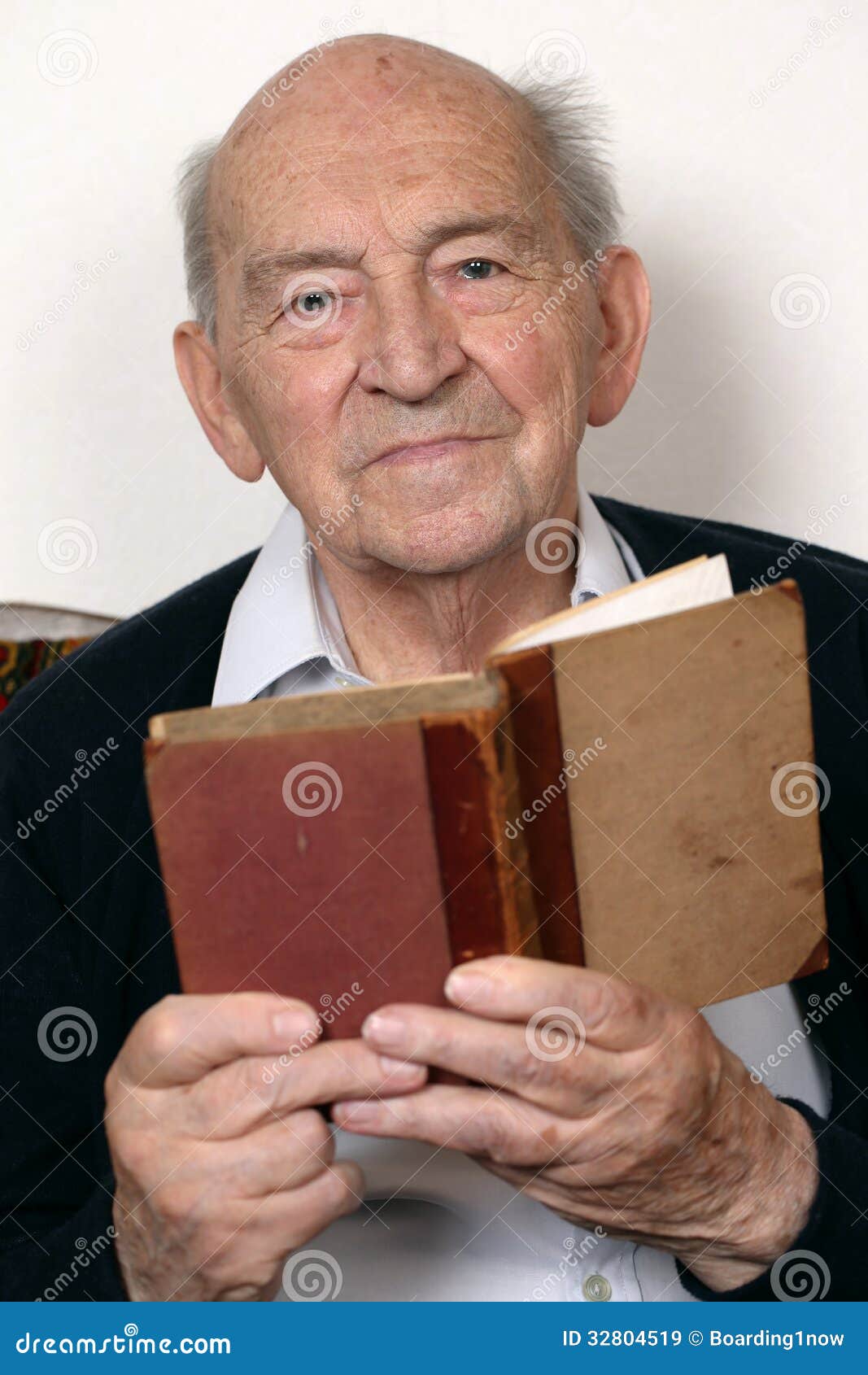 Portrait of a Senior Man Reading a Book Stock Image - Image of ...
