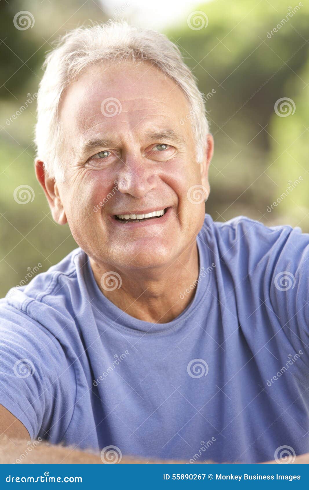 Portrait of Senior Man Relaxing in Countryside Stock Image - Image of ...
