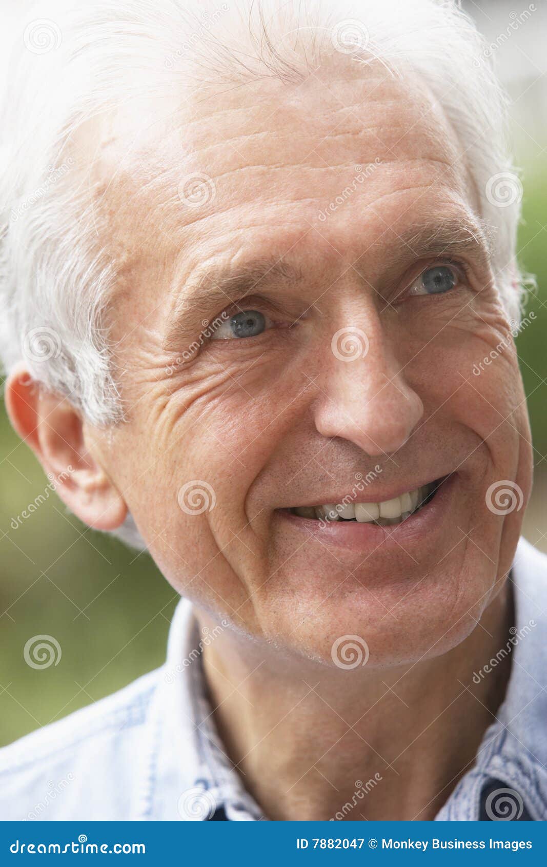Portrait of Senior Man Smiling Happily Stock Image - Image of adult ...