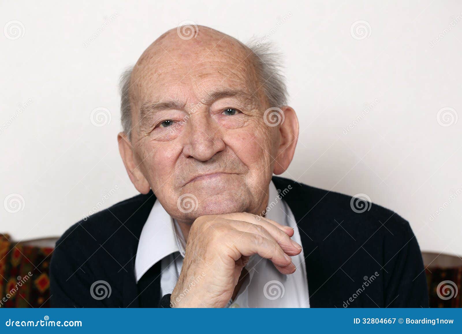 Portrait of a Senior Man Thinking Stock Image - Image of happiness ...