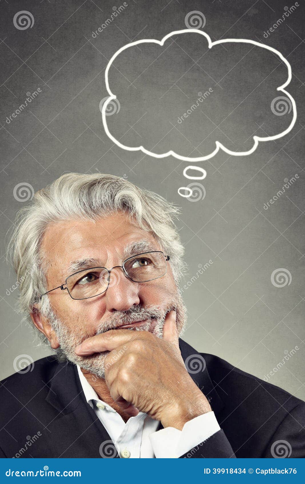 Portrait of a Senior Man Thinking Stock Photo - Image of business ...