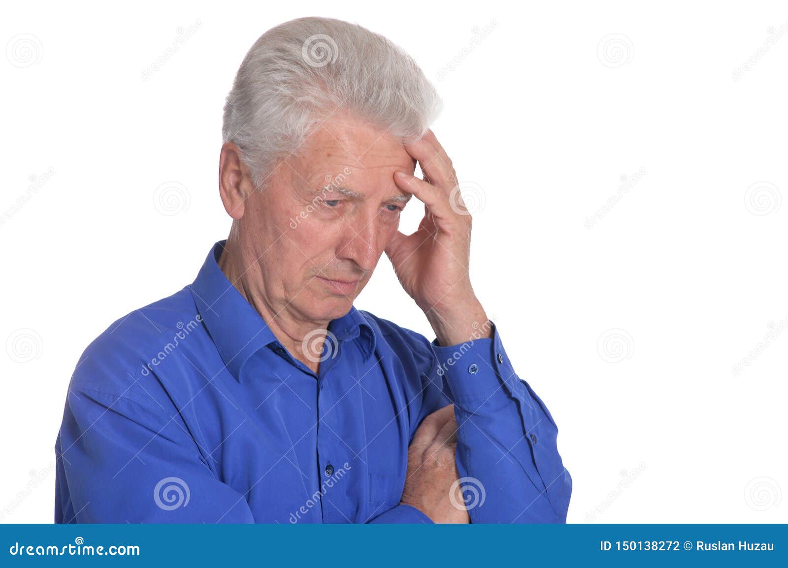 Portrait of Senior Man on White Background Stock Photo - Image of white ...