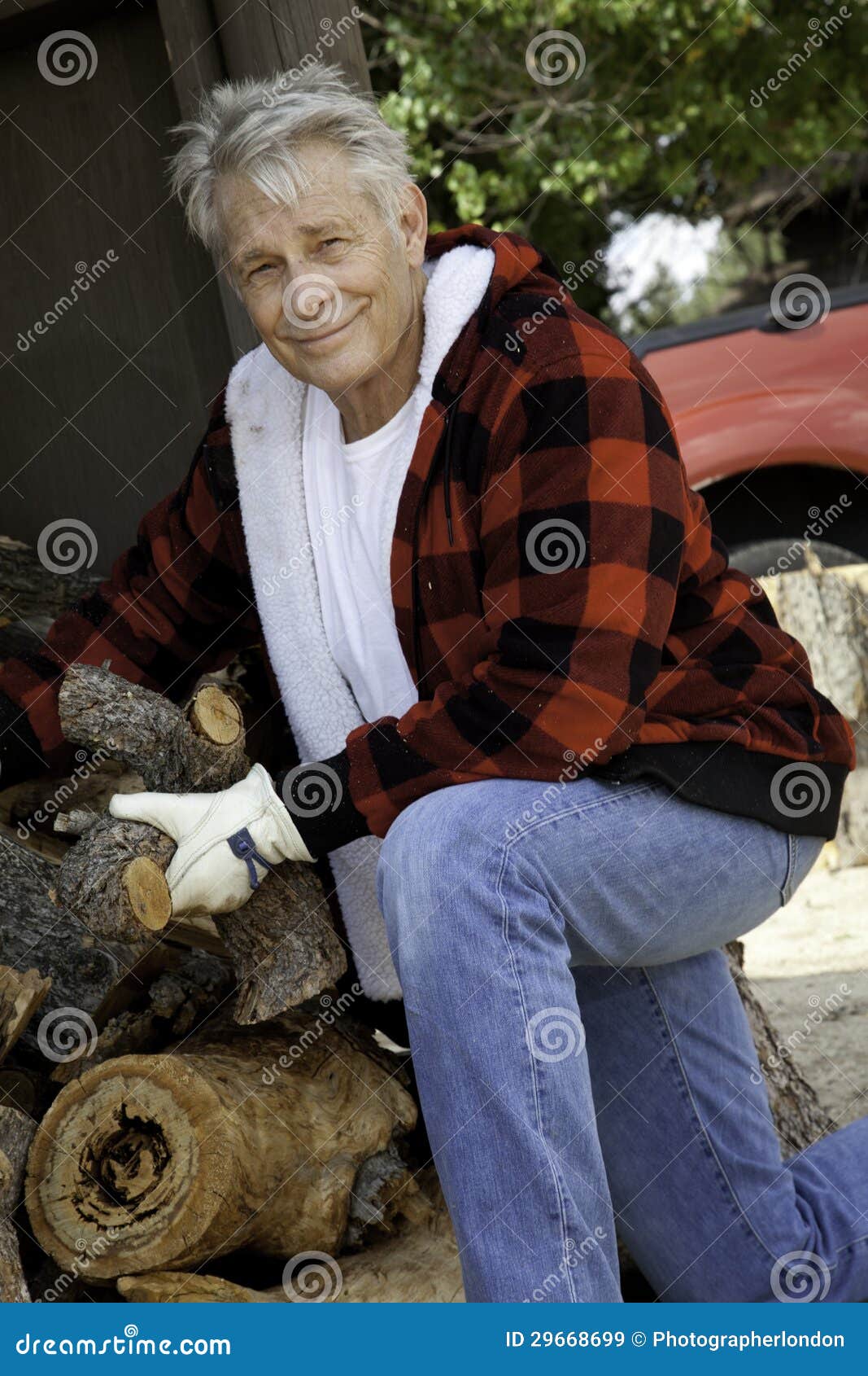 Portrait of Senior Man Working at Lumber Industry Stock Image - Image ...