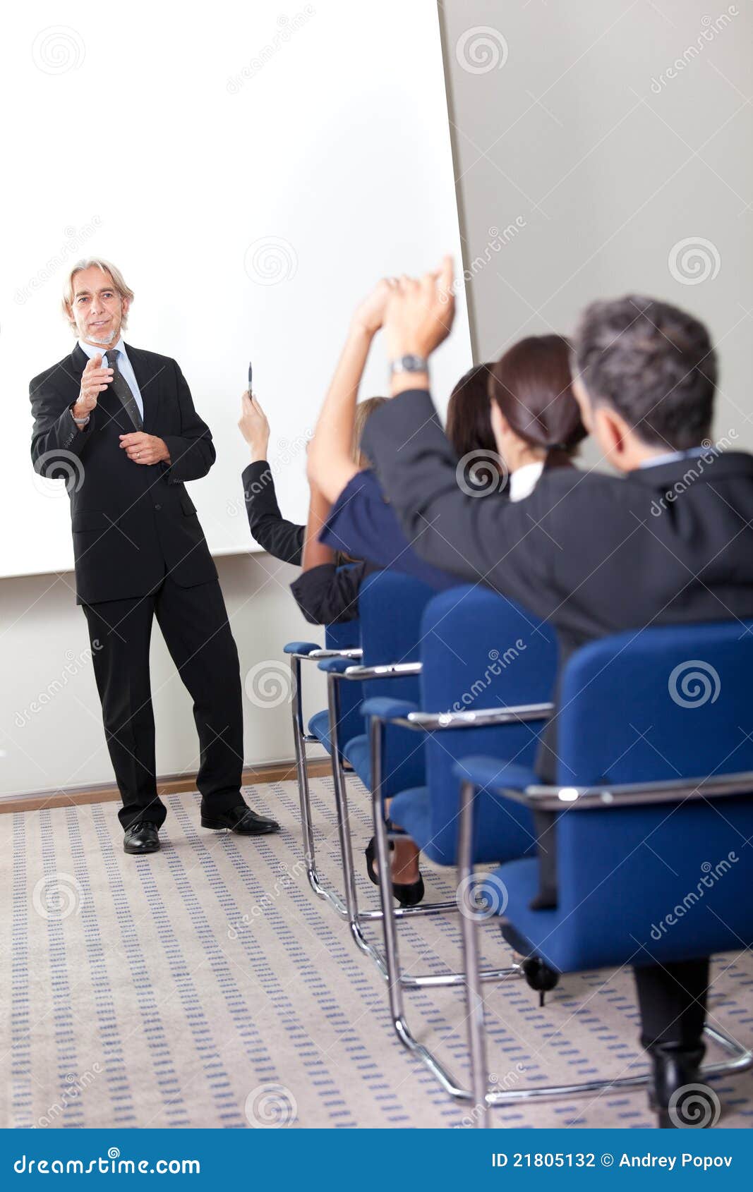 Portrait of a Senior Manager Giving Presentation Stock Photo - Image of ...