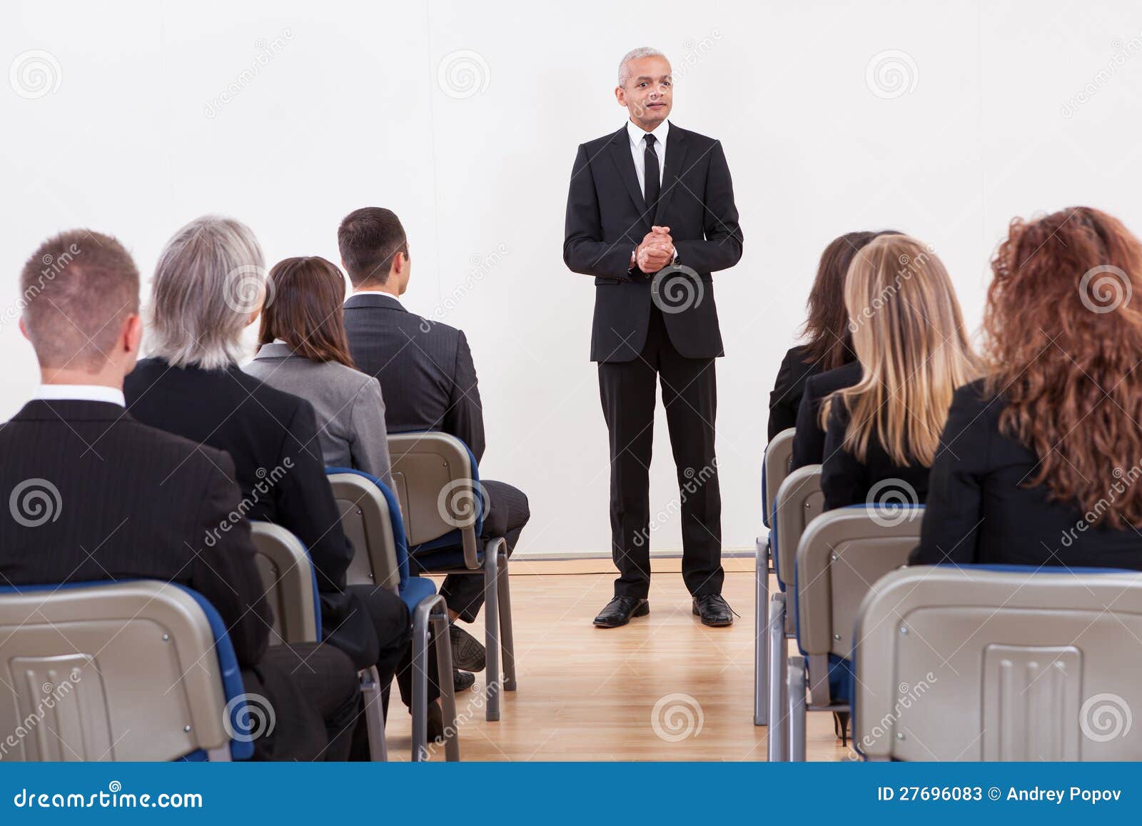 Portrait of a Senior Manager Giving Presentation Stock Image - Image of ...