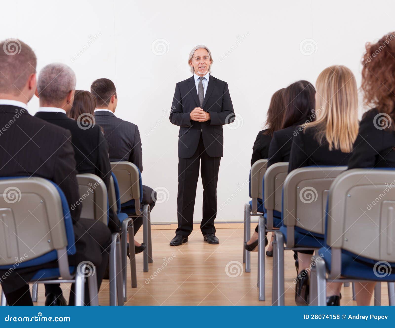 Portrait of a Senior Manager Giving Presentation Stock Photo - Image of ...
