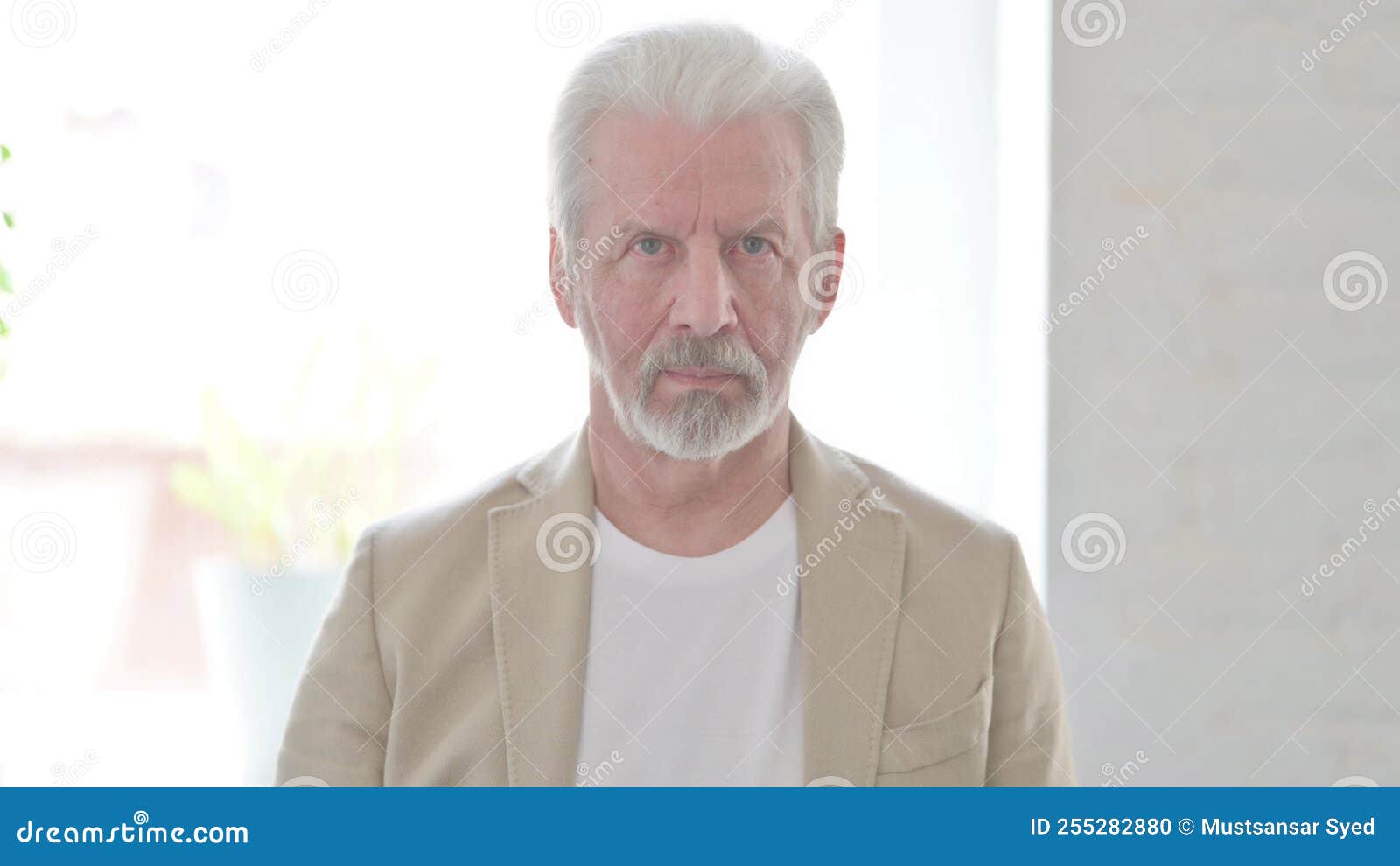 Portrait of Old Man Looking at the Camera Stock Photo - Image of ...