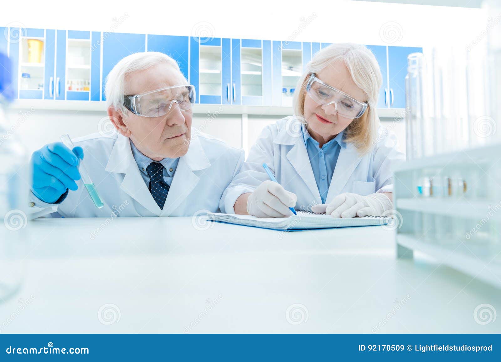Portrait of Senior Scientists Working on Experiment Stock Image - Image ...
