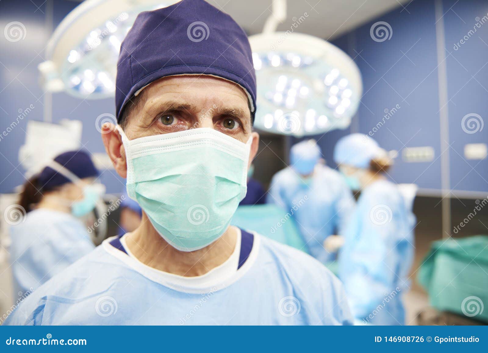 Portrait of Senior Surgeon in Operating Room Stock Photo - Image of ...
