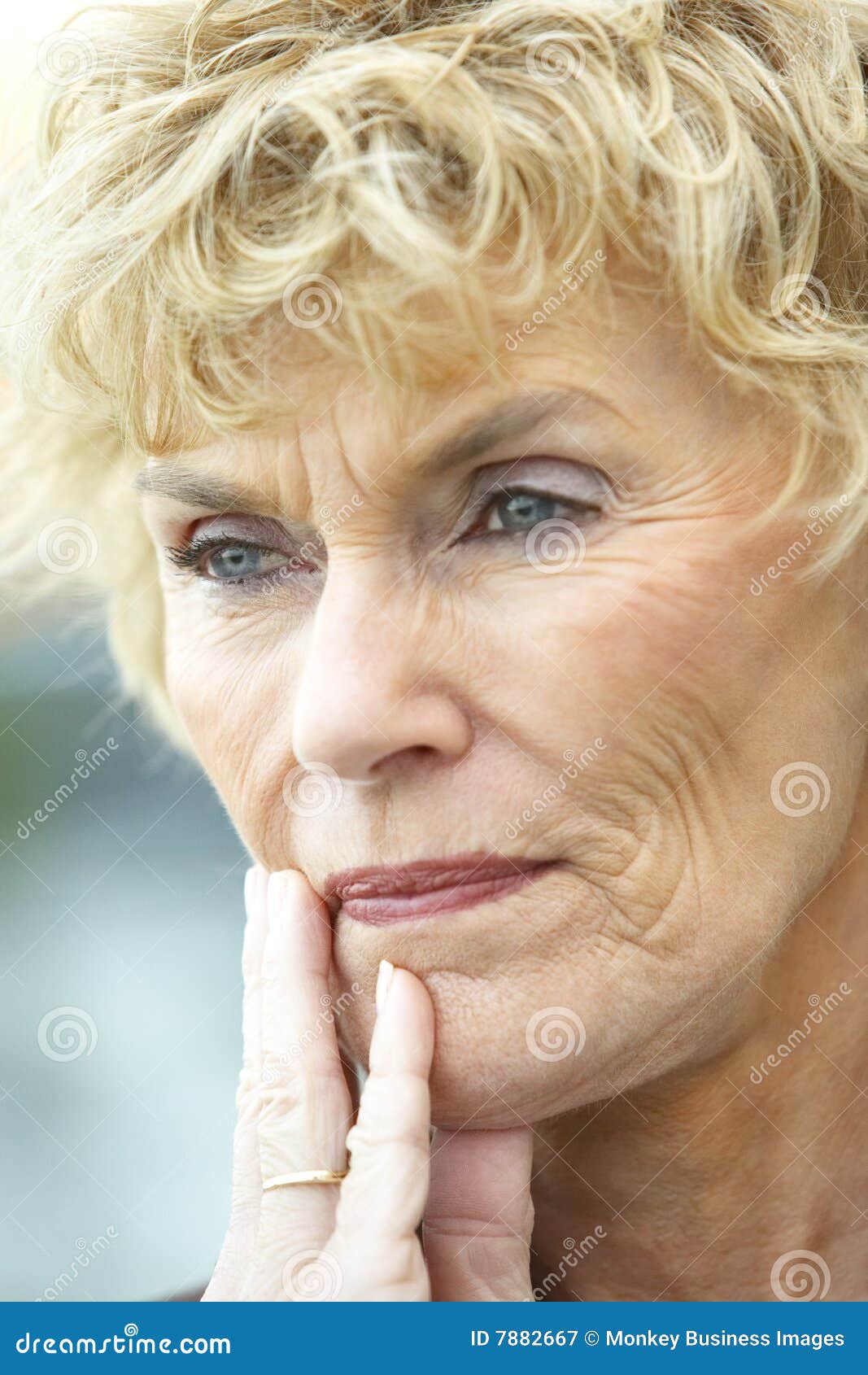 Portrait of a Senior Woman Looking Anxious Stock Image - Image of ...