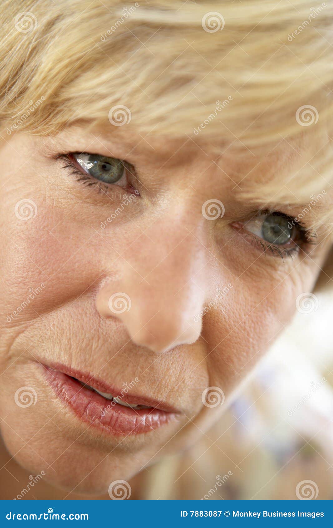 Portrait of a Senior Woman Looking Anxious Stock Image - Image of mood ...