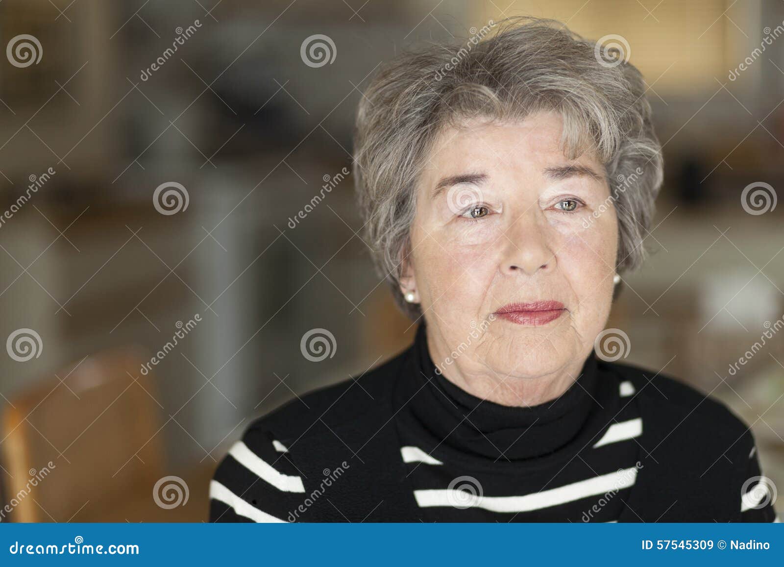 Portrait Of A Senior Woman Lost In Thought Stock Image Image Of