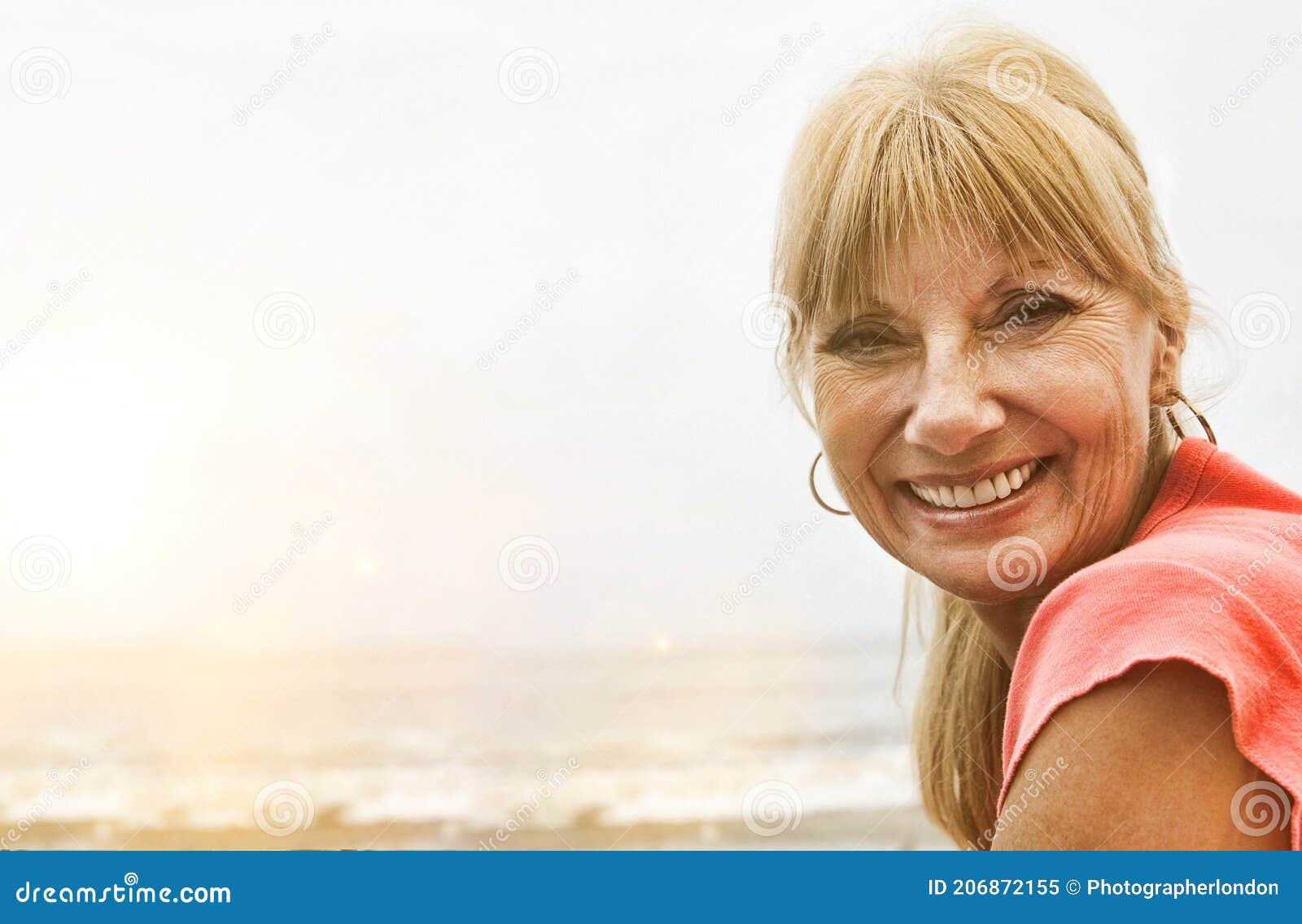 Portrait Senior Woman Smiling at the Beach Stock Image - Image of ... Portrait Senior Woman Smiling at the Beach Stock Image - Image of ...