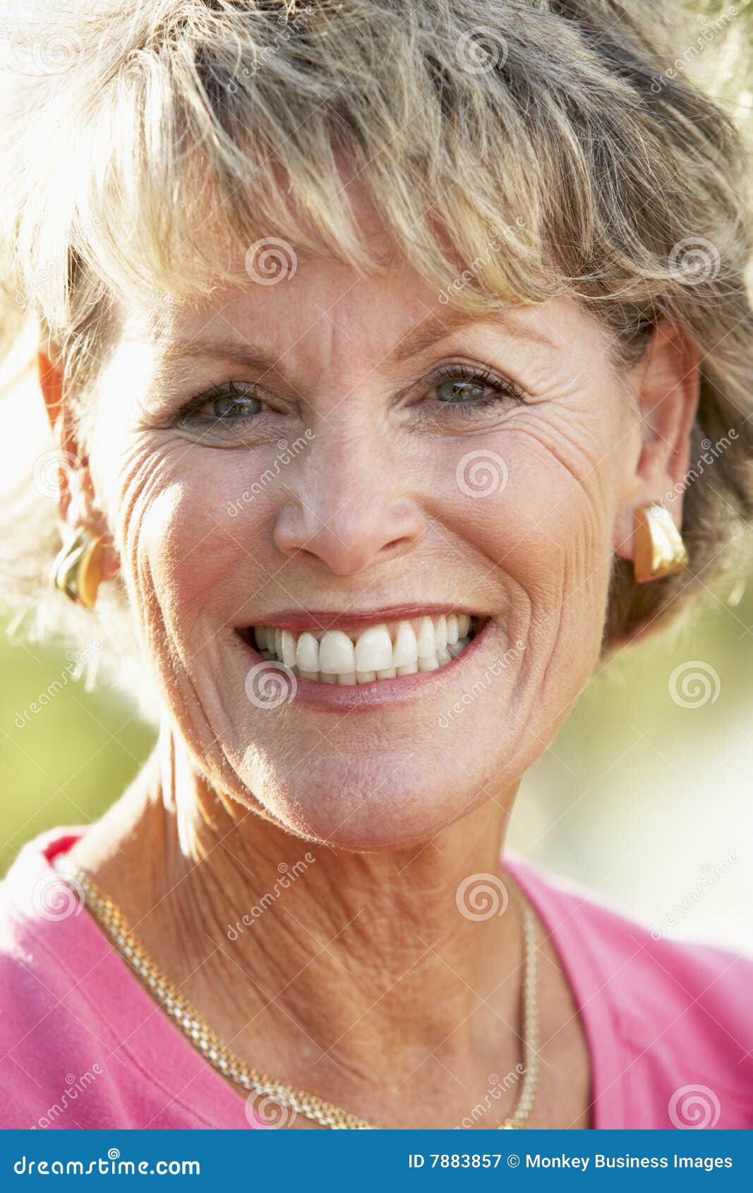 Portrait Of Senior Woman Smiling At The Camera Stock Image Image Of