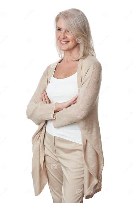 Portrait Of A Senior Woman Is Smiling Cheerful Old Lady Stock Image