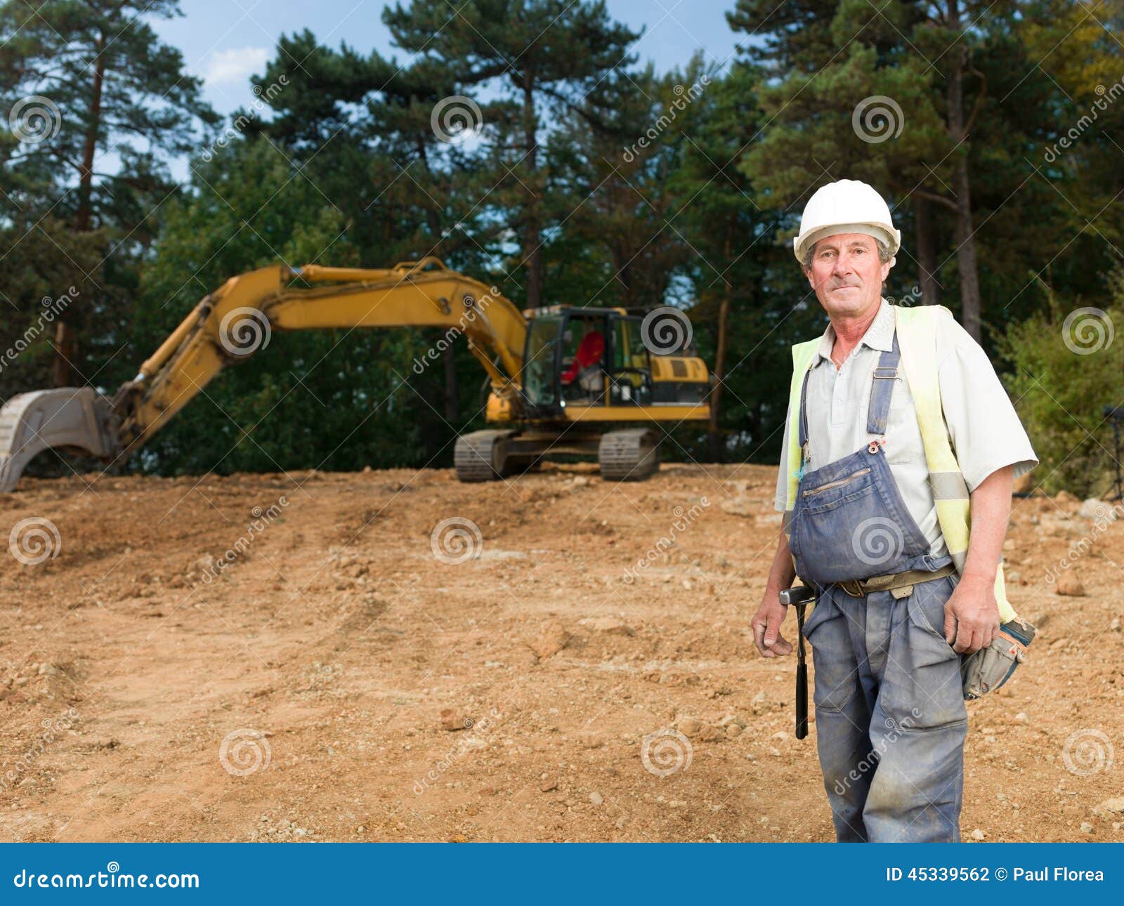 Portrait of Senior Worker on Construction Site Stock Photo - Image of ...