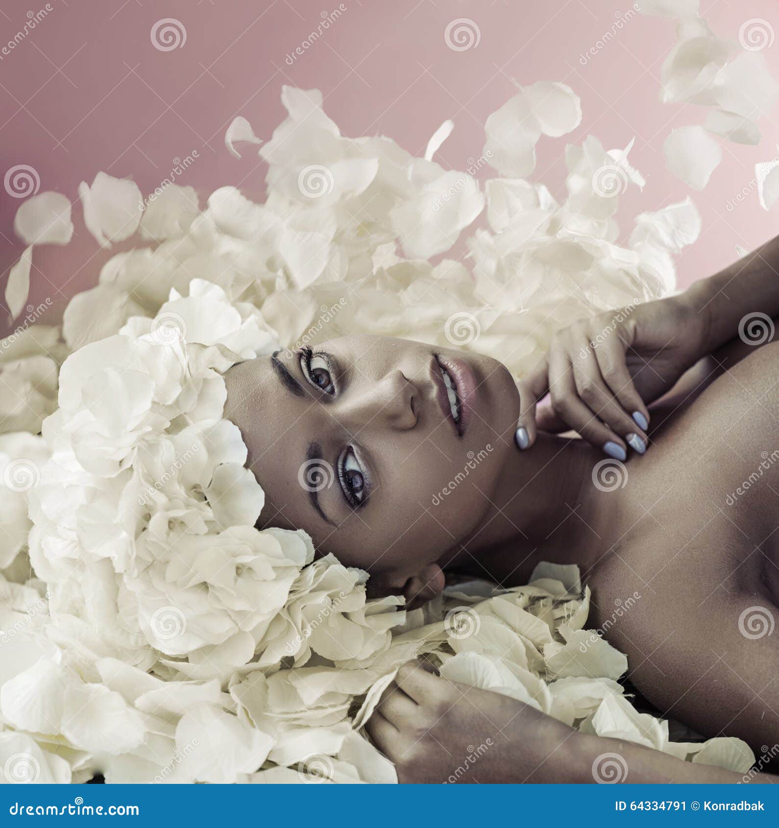 Portrait of a Sensual Flower Nymph Stock Image - Image of makeup ...