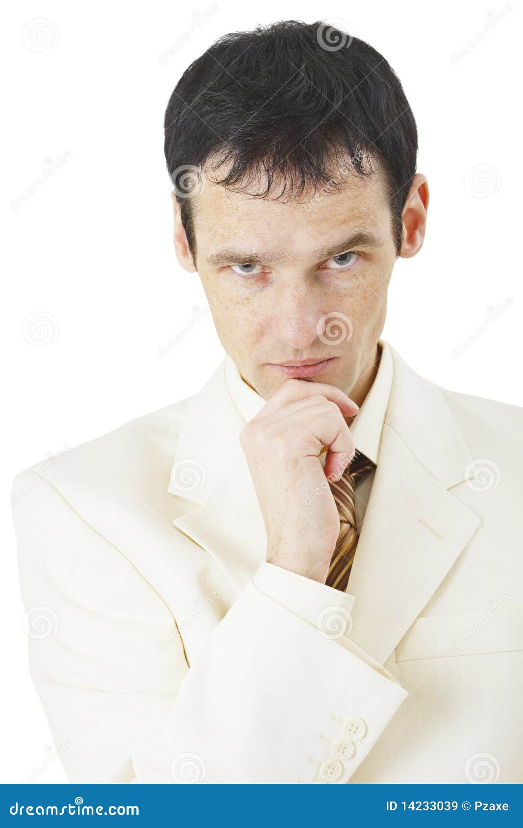 Portrait of Serious and Attentive Businessman Stock Image - Image of ...