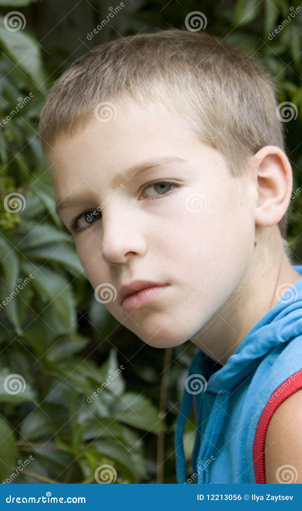 Portrait of serious boy. stock photo. Image of profound - 12213056