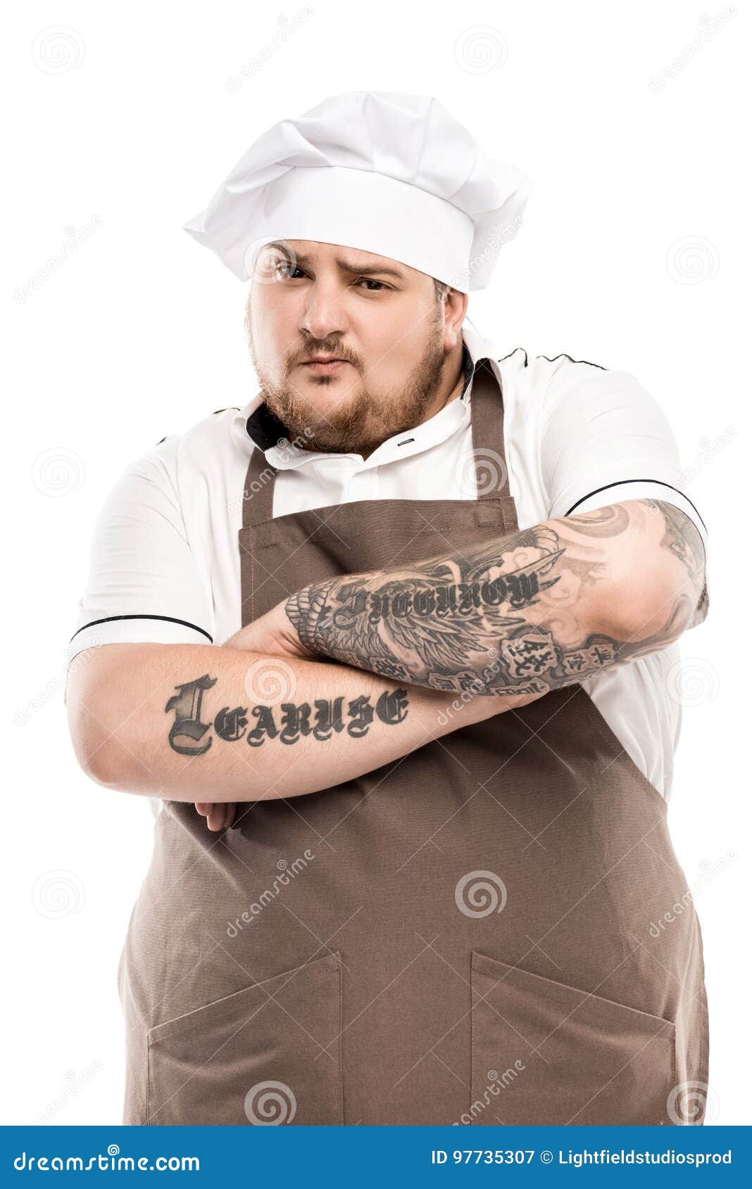 Portrait of Serious Chef with Arms Crossed Looking at Camera Stock ...