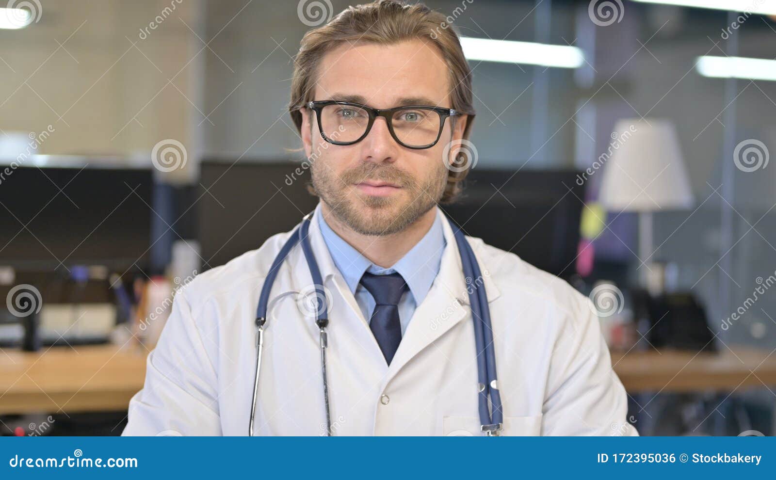 Portrait of Serious Doctor Looking at Camera Stock Photo - Image of ...