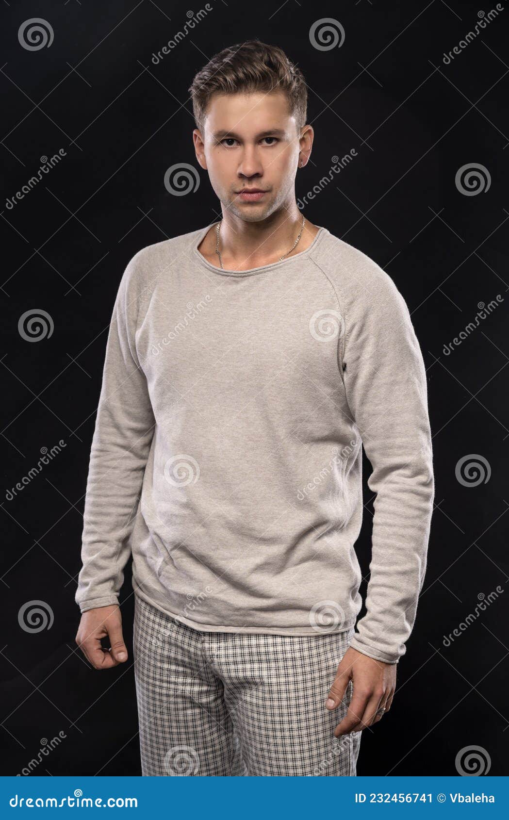 Portrait of Serious Handsome Man Posing in Studio Stock Image - Image ...