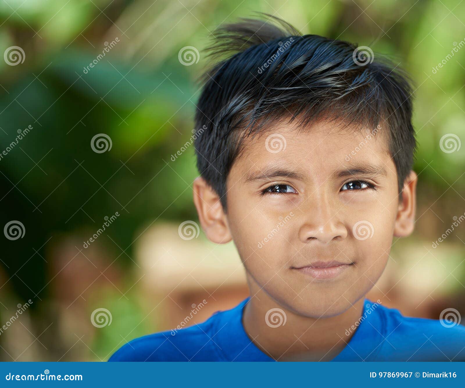 Portrait of Serious Hispanic Boy Stock Image - Image of looking, brown ...