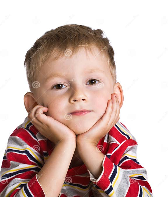Portrait of the Serious Kid Stock Photo - Image of white, expression ...