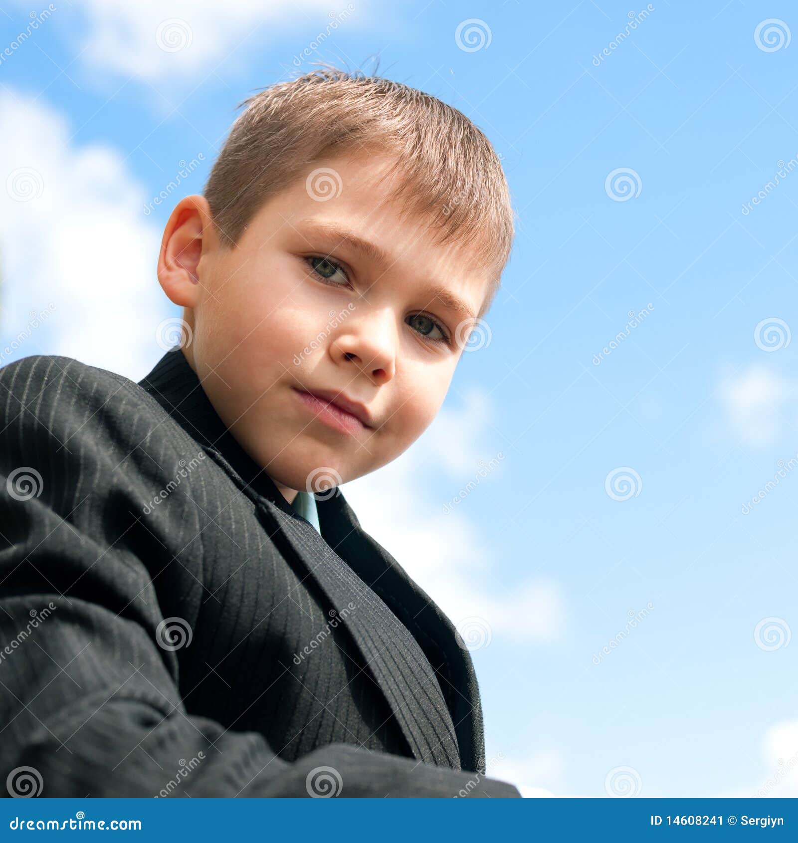 Portrait of a Serious Kid Outdoors Stock Image - Image of pensive ...