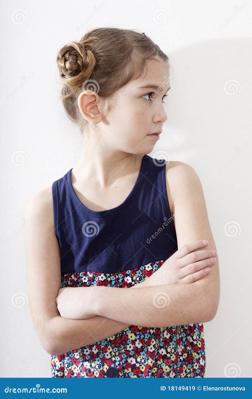 Portrait of Serious Little Girl Stock Image - Image of female, facial ...