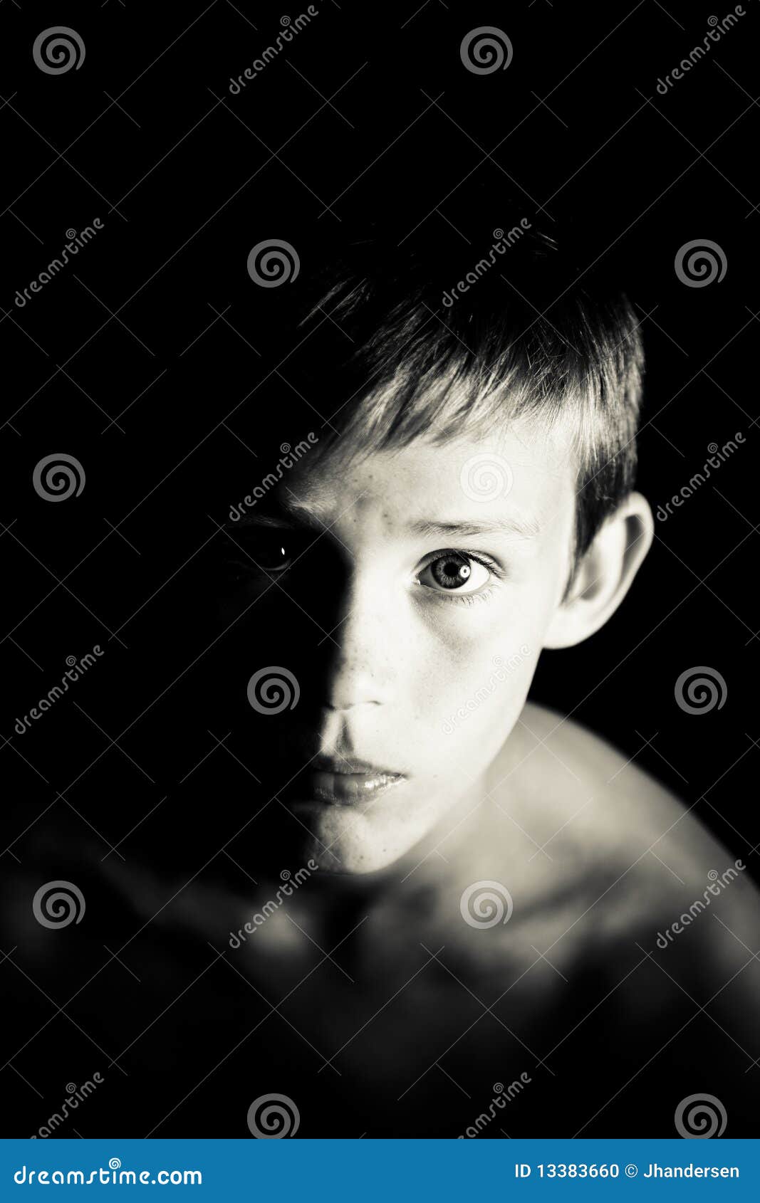 Portrait of a Serious Looking Boy Stock Photo - Image of closeup ...