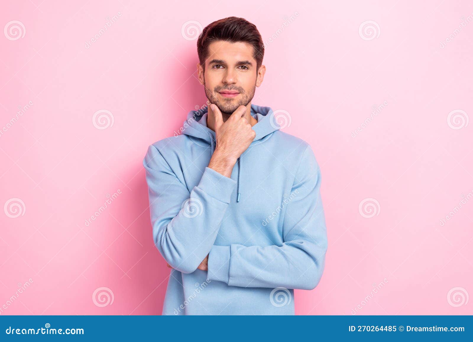 Portrait of Serious Man Arm Touch Face Deep Thinking Hmm Solve Problem ...