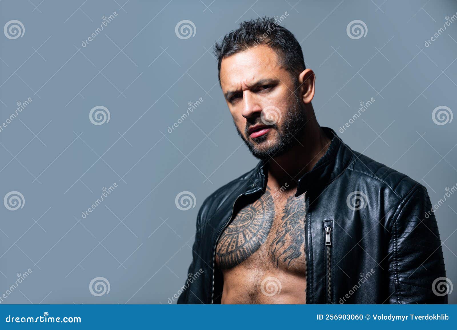 Portrait Of Serious Man Brutal Angry Gang Man Lifestyle Handsome Guy