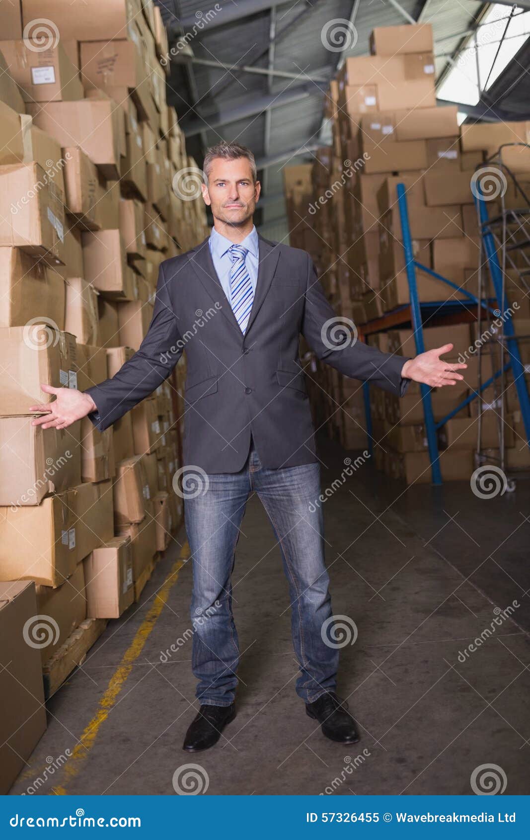 Portrait of Serious Manager in Warehouse Stock Image - Image of ...