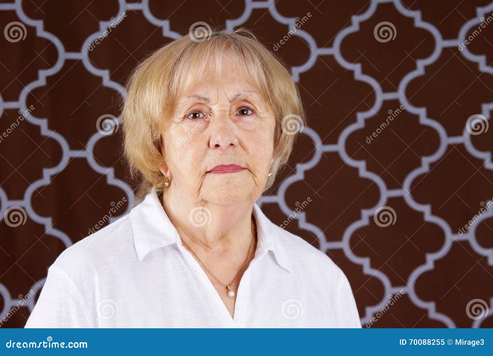 Portrait of Serious Senior Woman Stock Image - Image of looking ...