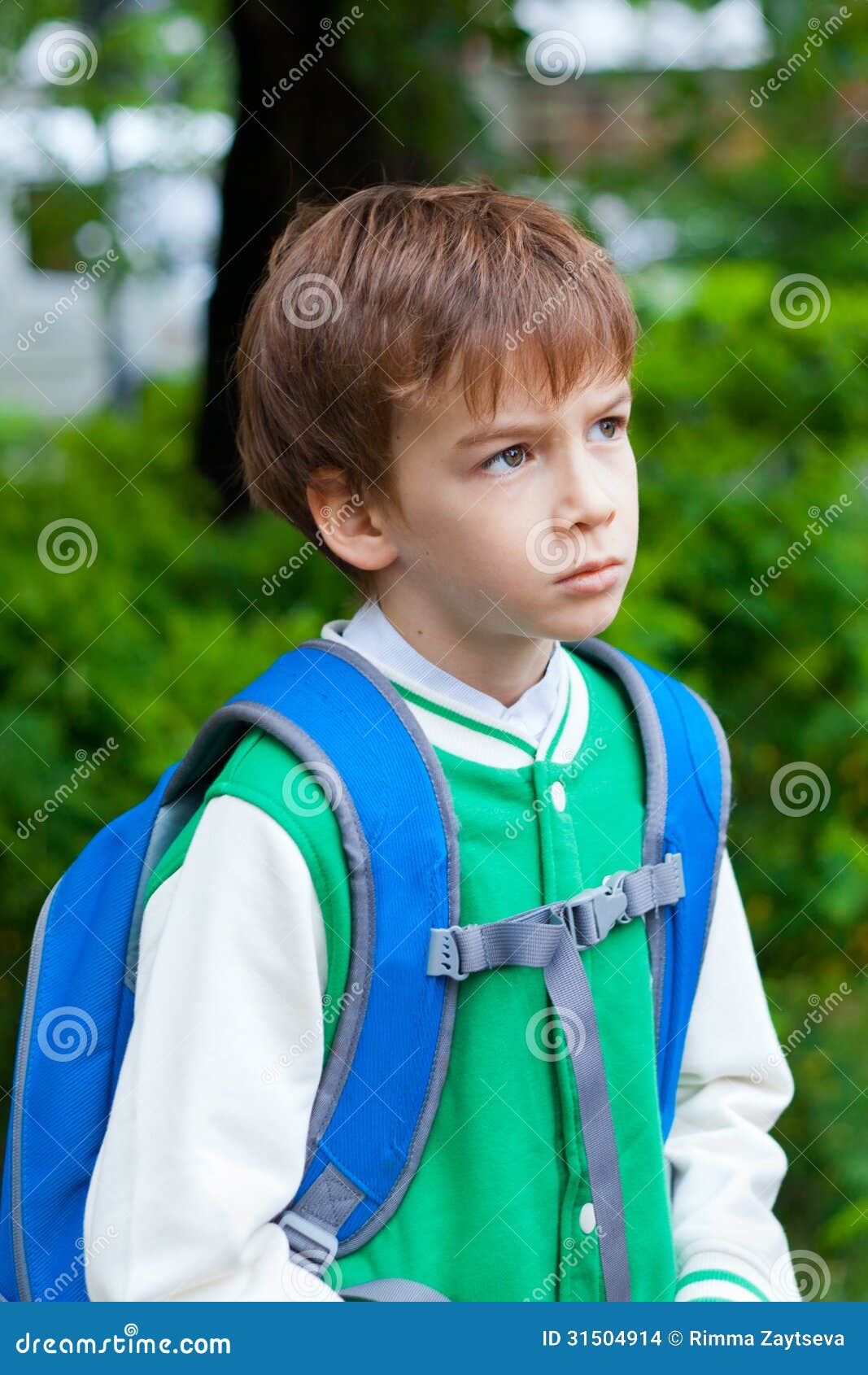 Portrait of Serious Student with Backpack Stock Photo - Image of ...