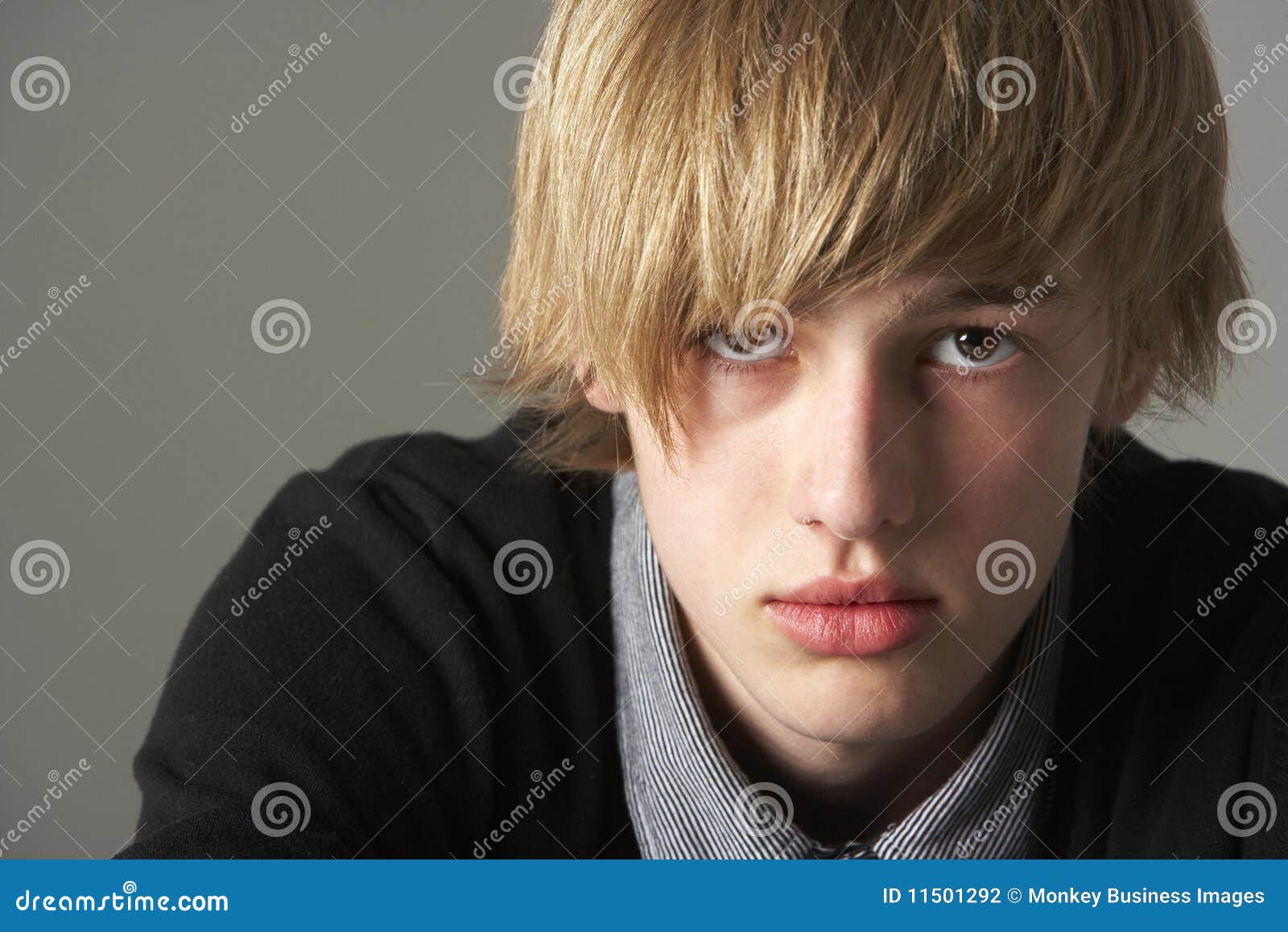 Portrait of Serious Teenage Boy Stock Photo - Image of fashionable ...