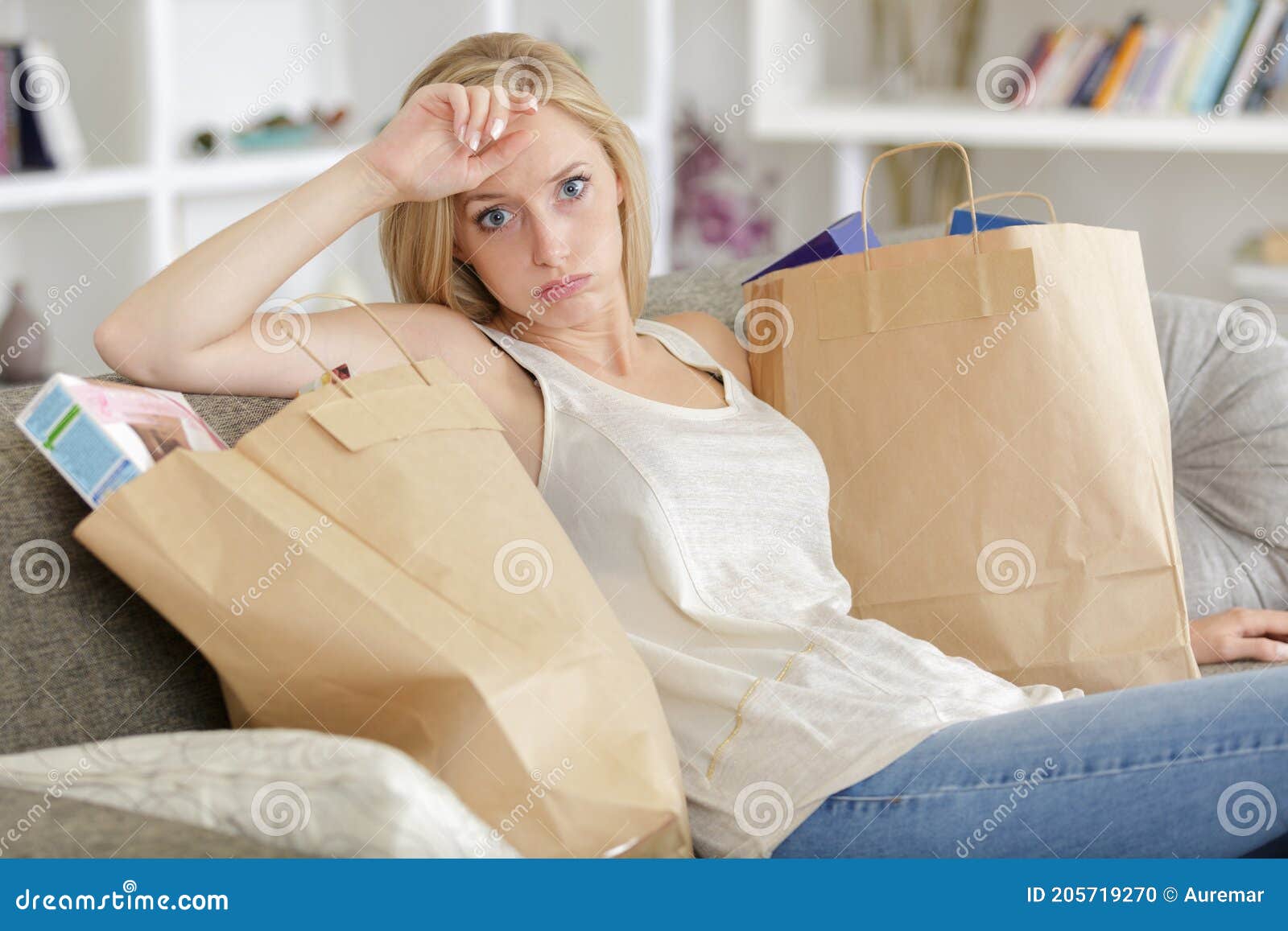 Portrait Serious Tired after Shopping Stock Photo - Image of healthy ...