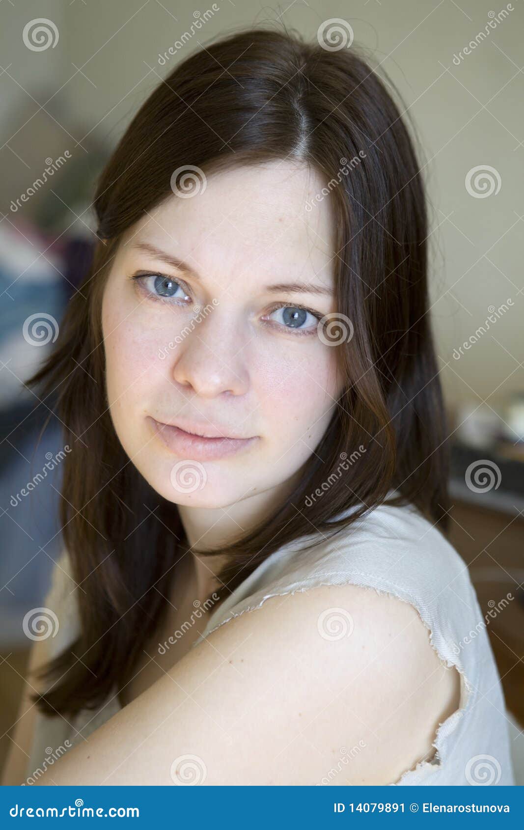 Portrait of Serious Woman with Blue Eyes Stock Image - Image of fashion ...