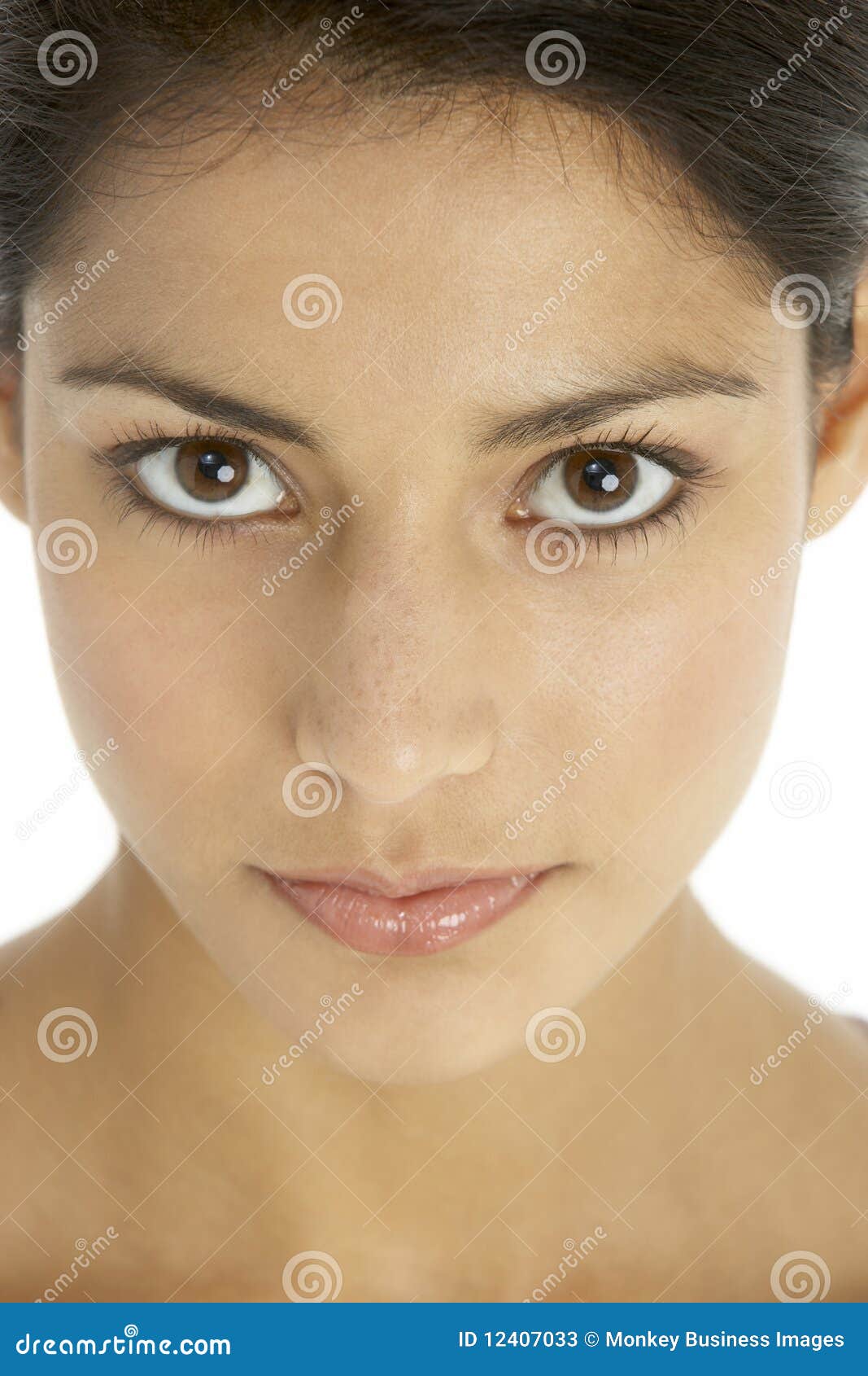 Portrait of Serious Young Woman Stock Image - Image of eyes, smile ...