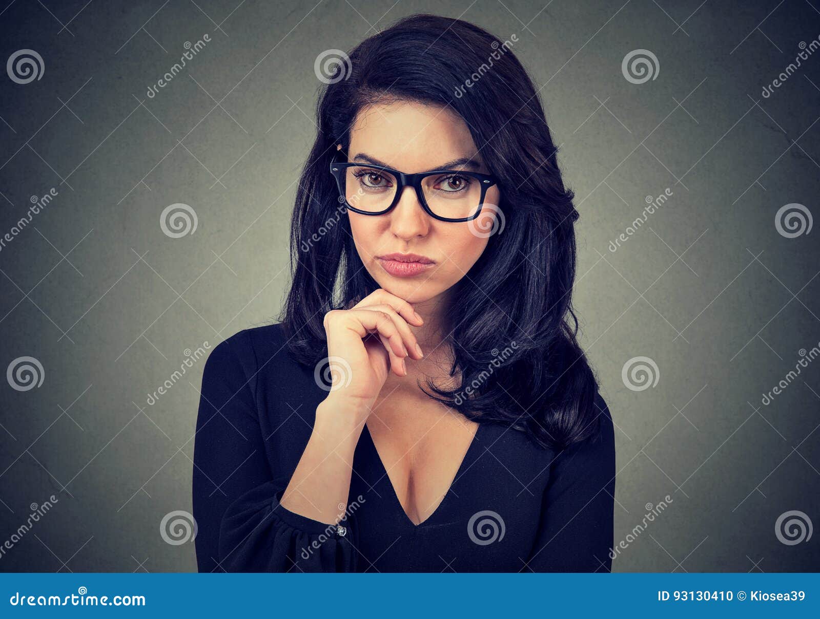 Portrait of a Serious Young Woman Stock Photo - Image of ethic, eyewear ...