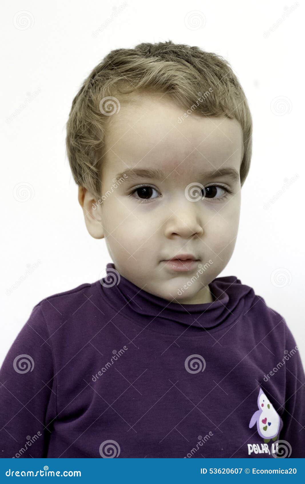 Portrait of Seriously Little Boy Stock Image - Image of caucasian ...