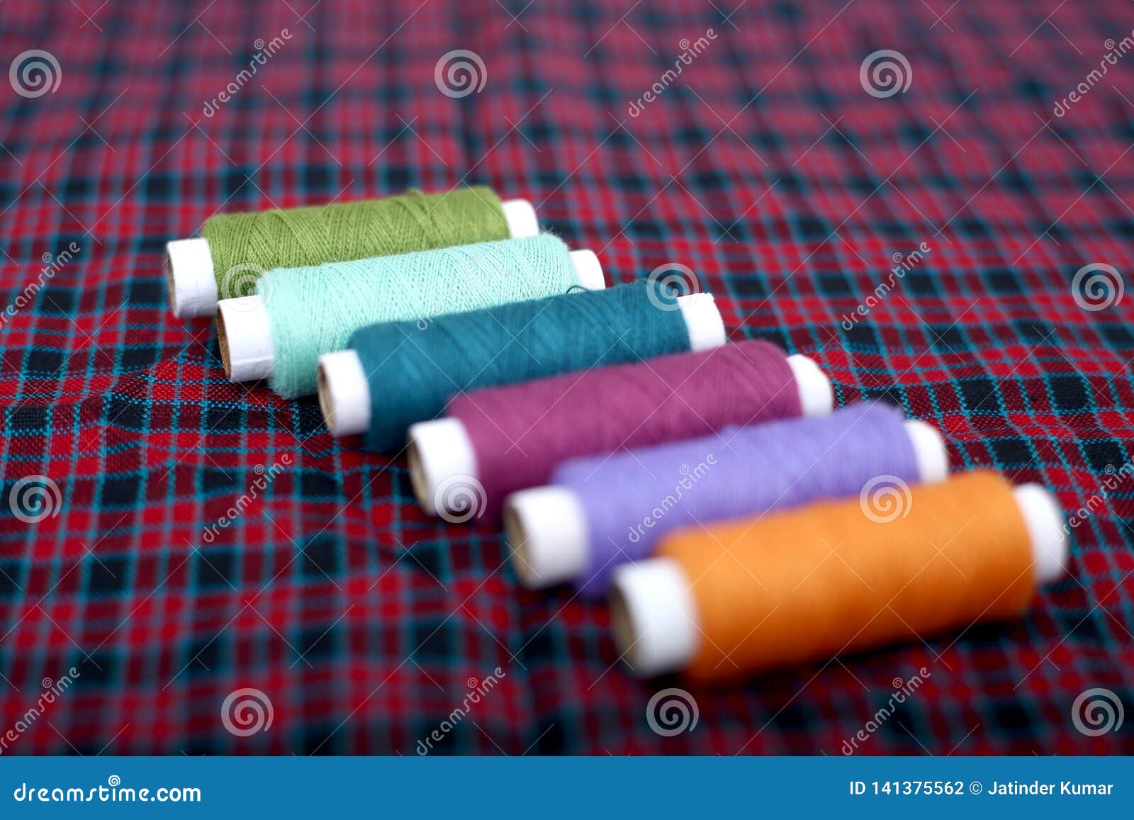 Portrait of Sewing Thread on the Cloth Stock Photo - Image of ...